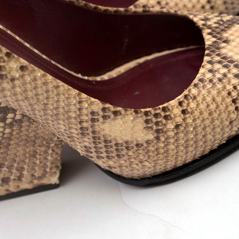 Celine Python Block Heel Pumps US 10 at 1stDibs