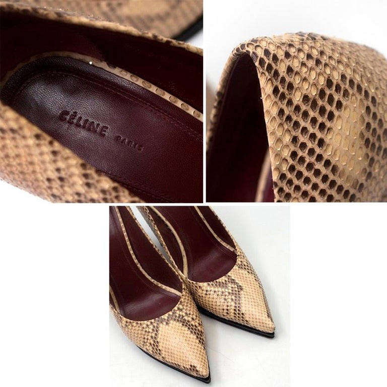 Celine Python Block Heel Pumps US 10 at 1stDibs