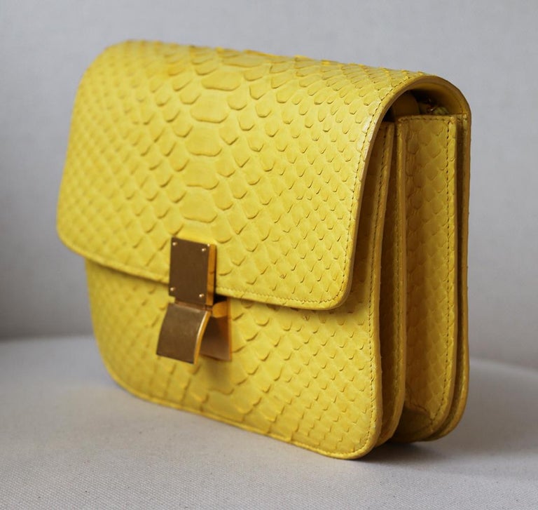 Celine Python Leather Medium Classic Box Bag For Sale at 1stDibs ...