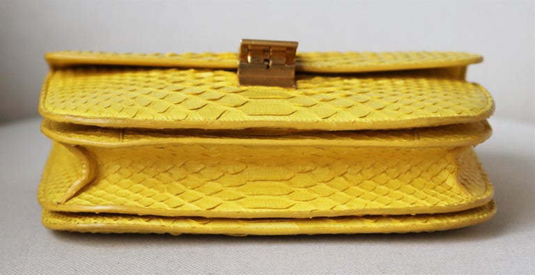 Celine Python Leather Medium Classic Box Bag For Sale at 1stDibs