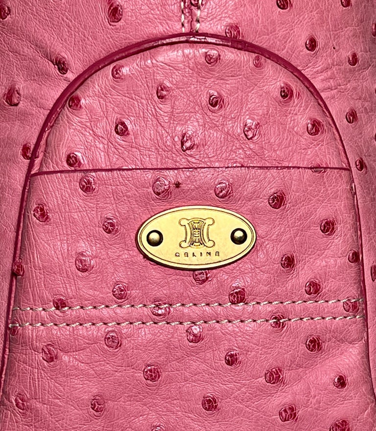 CELINE Rare Exotic Pink Ostrich Skin Boogie Bag by Michael Kors 2000s ...