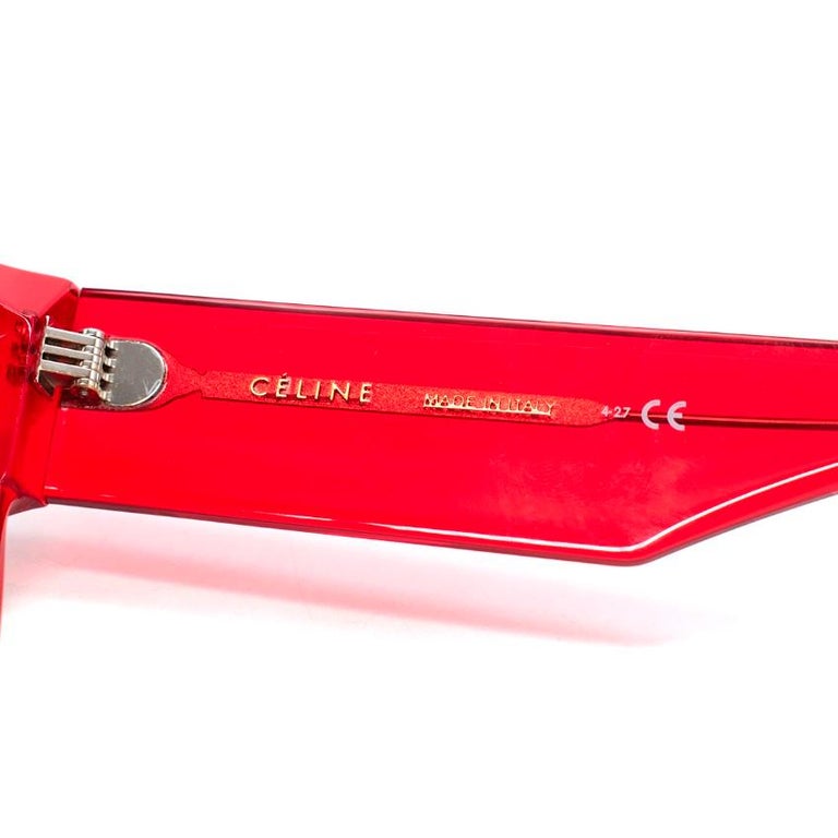 Celine Red Square Acetate Sunglasses For Sale at 1stDibs | red celine ...