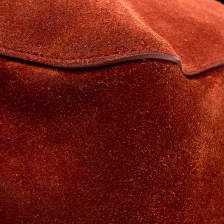 Celine Red Suede Gourmette Shoulder Bag For Sale at 1stDibs