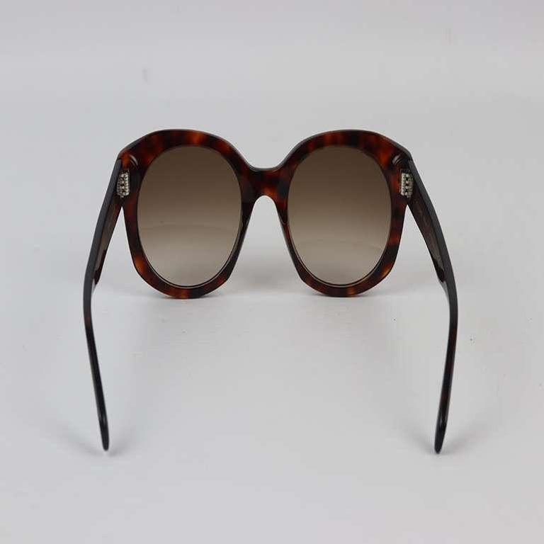 Celine Round Frame Tortoiseshell Acetate Sunglasses For Sale at 1stDibs