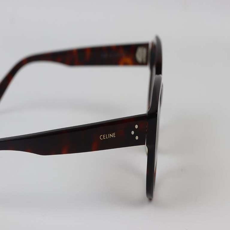 Celine Round Frame Tortoiseshell Acetate Sunglasses For Sale at 1stDibs
