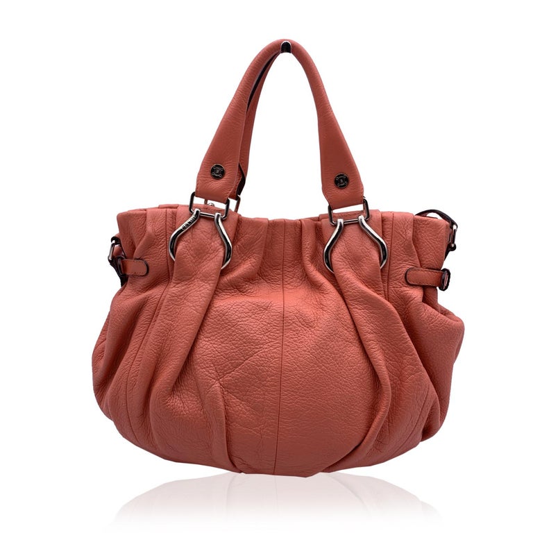 Celine Salmon Leather Tote Bag Handbag Shoulder Bag For Sale at 1stDibs