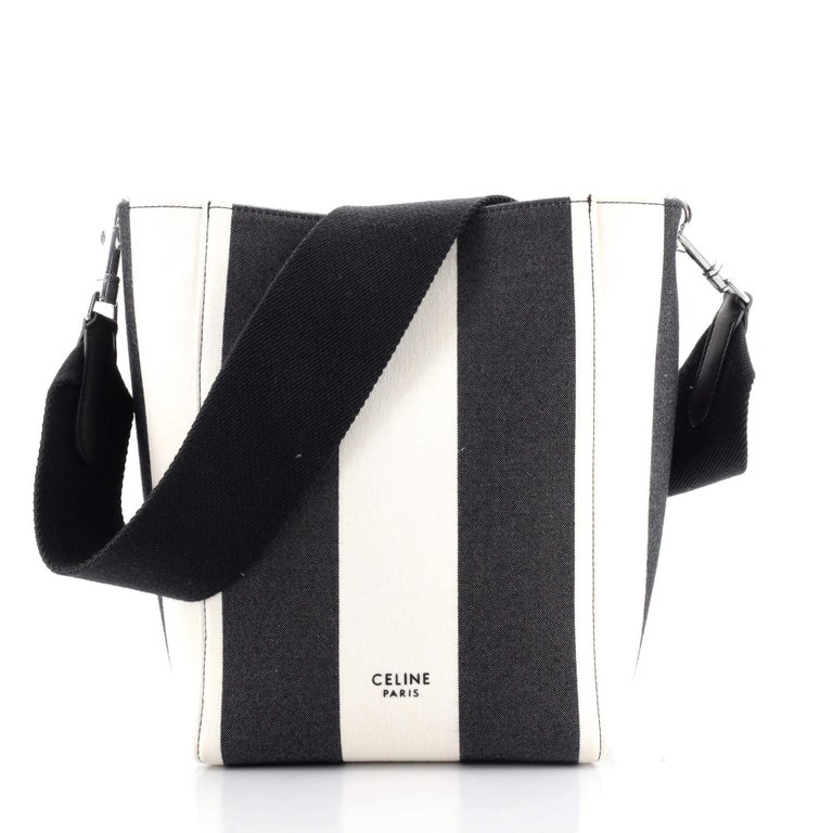 Celine Sangle Seau Bag Striped Canvas Small at 1stDibs
