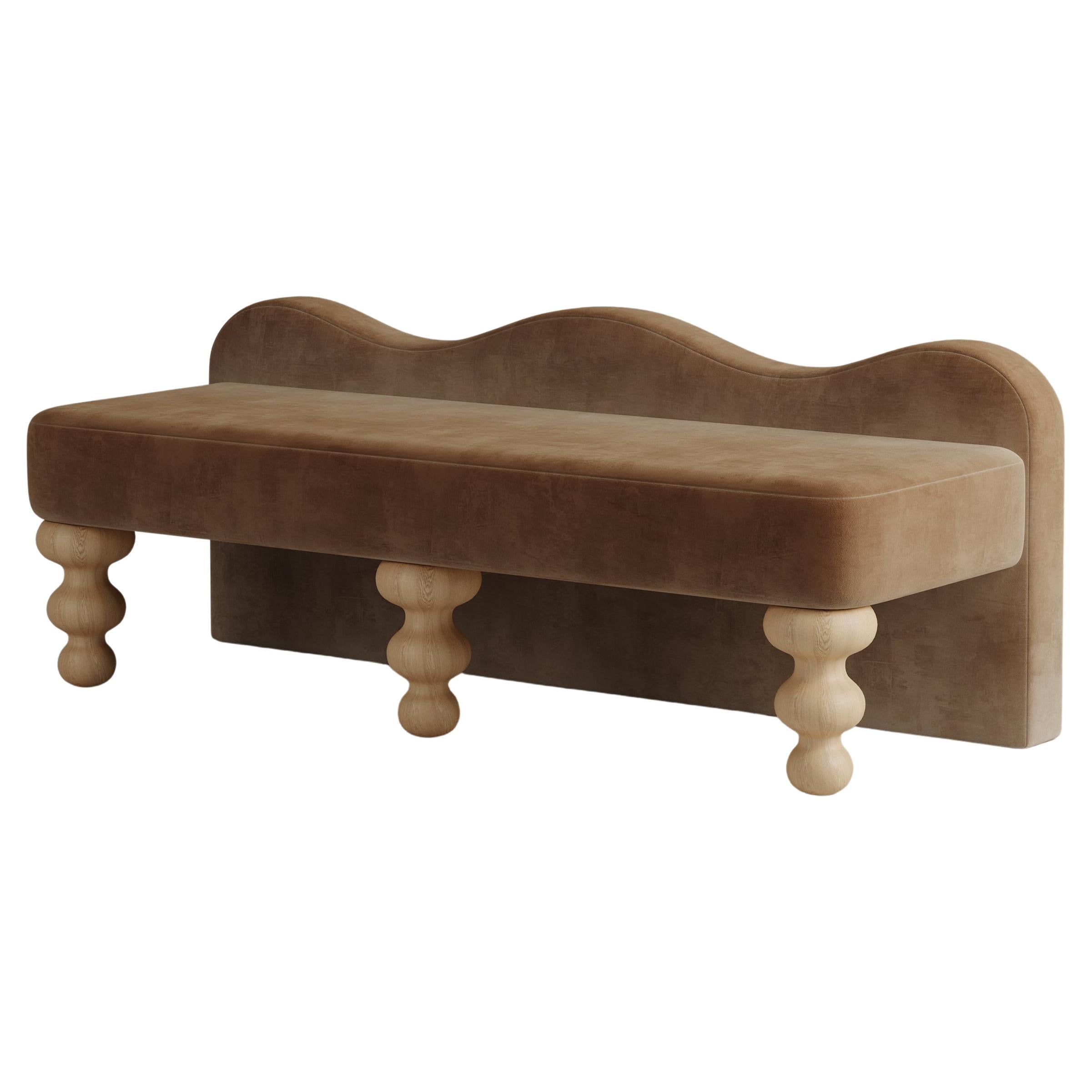 "Celine" Scalloped Bench in Nutmeg Performance Velvet by Christiane ...