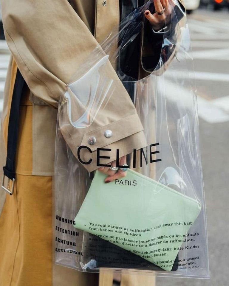 Céline Shopping Tote Translucent 238840 Clear Pvc Beach Bag at 1stDibs