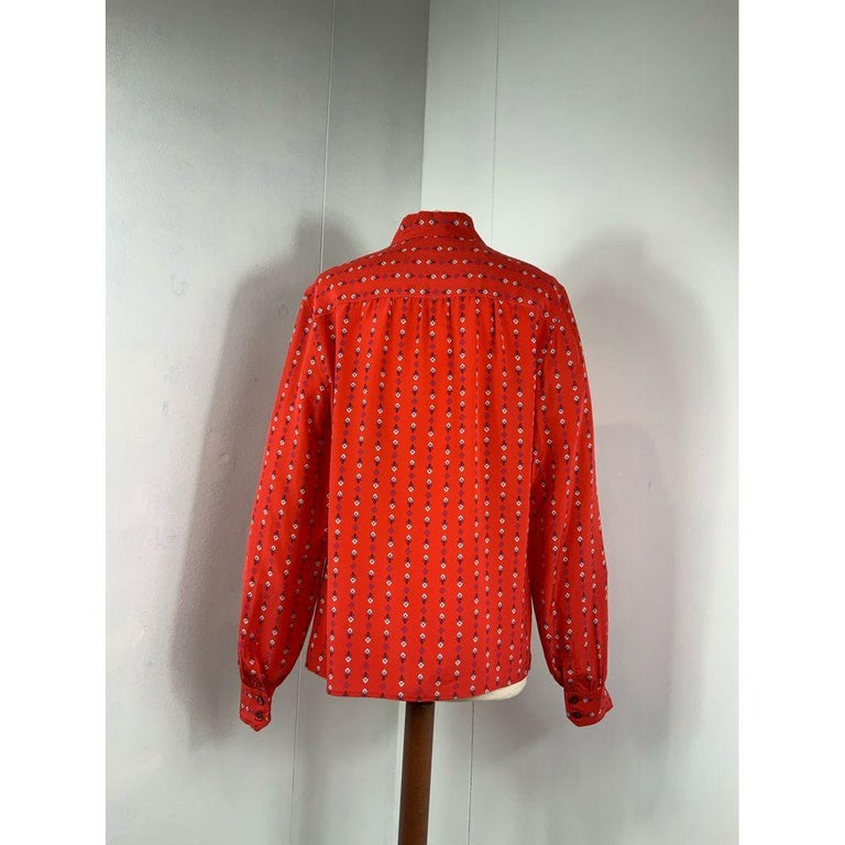 Celine Silk Blouse in Red For Sale at 1stDibs