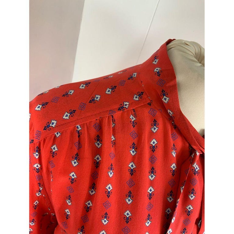 Celine Silk Blouse in Red For Sale at 1stDibs