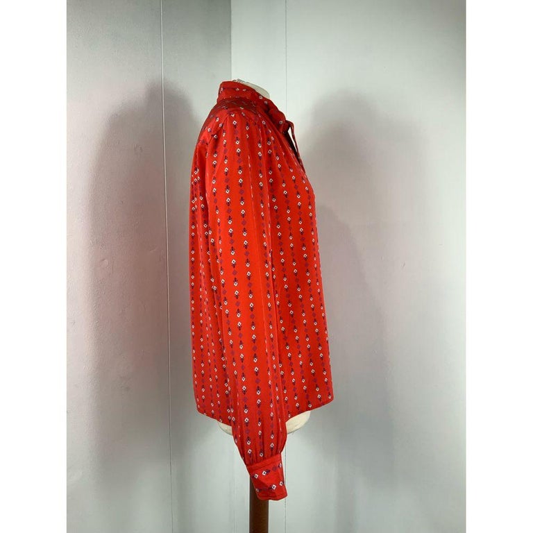 Celine Silk Blouse in Red For Sale at 1stDibs