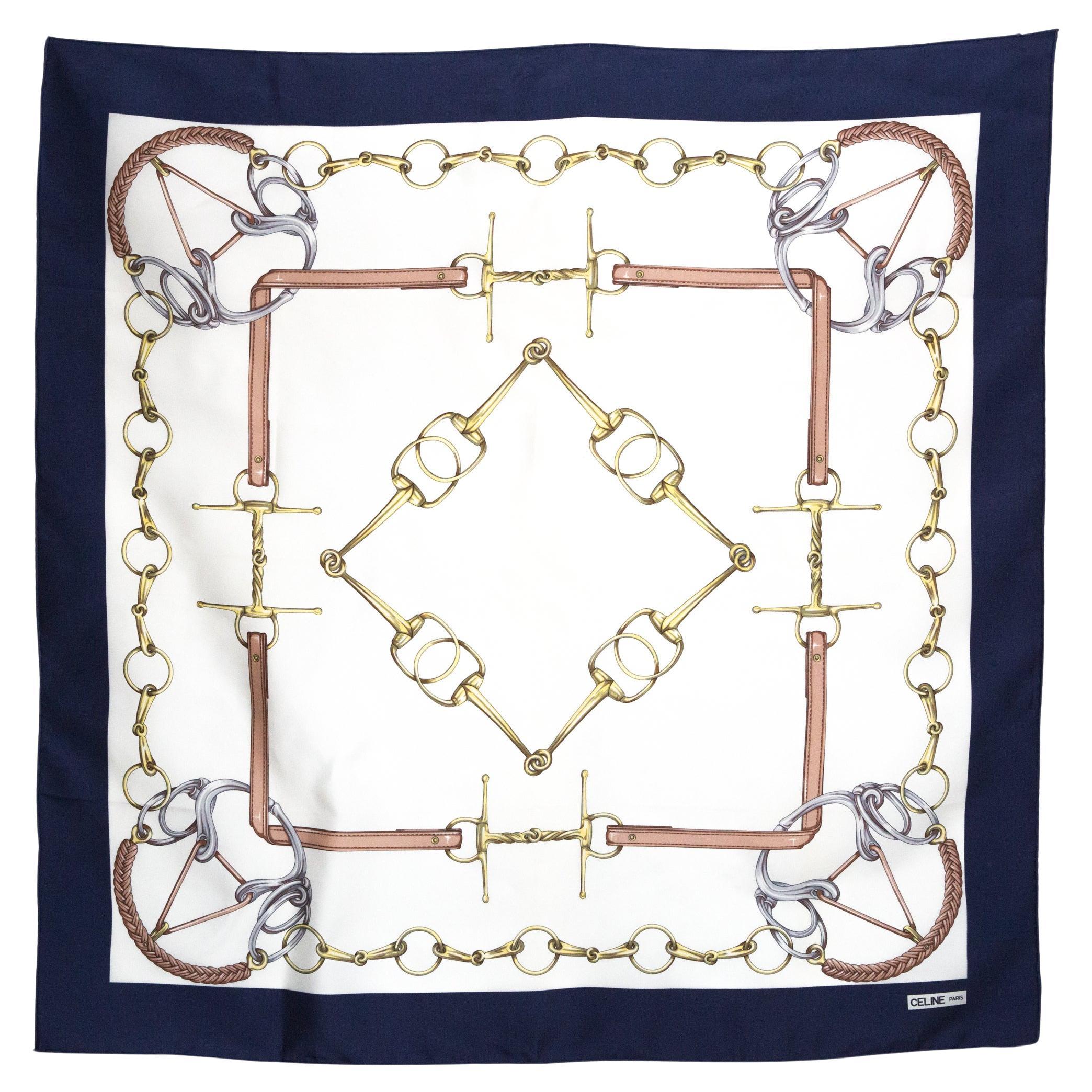 Celine Silk Scarf For Sale at 1stDibs