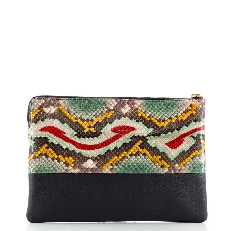Celine Solo Clutch Python and Leather Small at 1stDibs