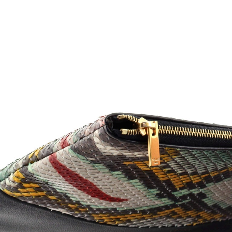 Celine Solo Clutch Python and Leather Small at 1stDibs