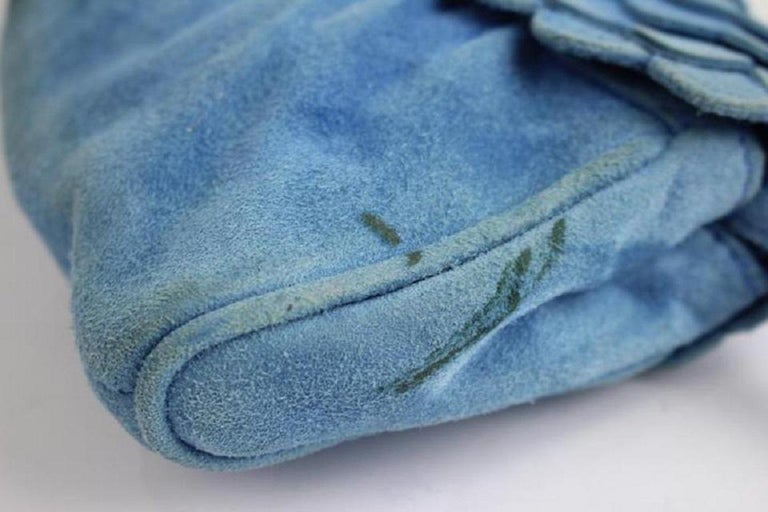 Céline Suede Fish Fringe 95cel902 Blue Satchel at 1stDibs