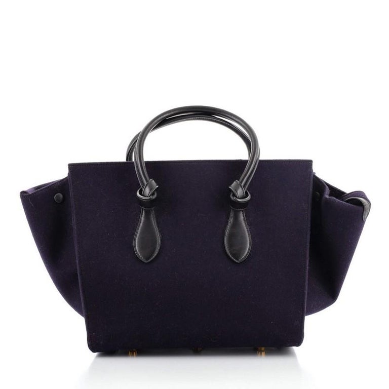 Celine Tie Knot Tote Leather and Felt Small at 1stDibs