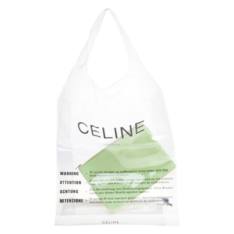 Celine Transparent Plastic Bag with Zip Pouch Clutch For Sale at ...