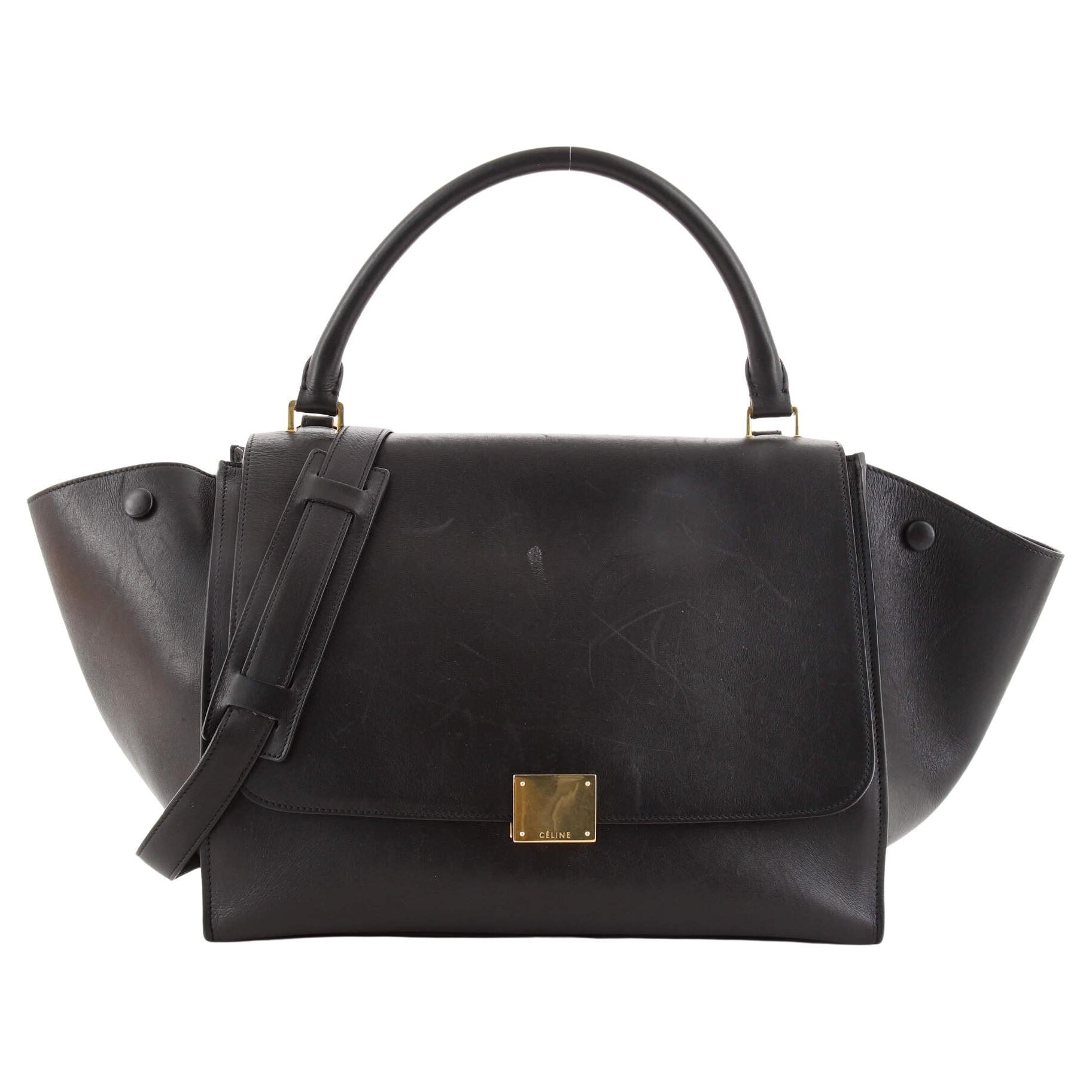 Celine Trapeze Medium Tri-Color Suede and Leather Handbag For Sale at ...