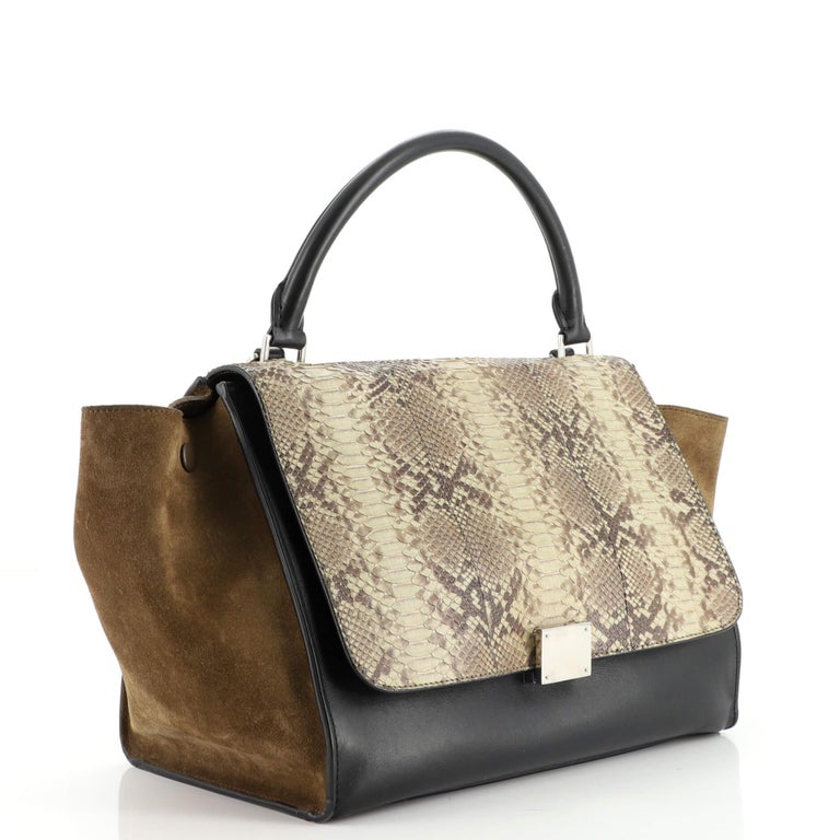 Celine Trapeze Bag Python and Leather Medium For Sale at 1stDibs
