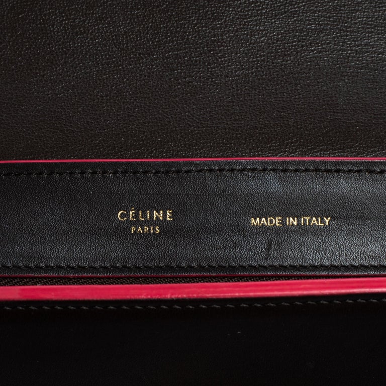 Celine Tri Color Leather and Nubuck Medium Trapeze Bag For Sale at 1stDibs
