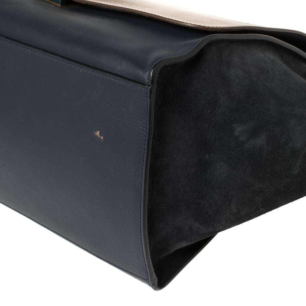 Celine Tri Color Leather and Suede Large Trapeze Bag at 1stDibs ...