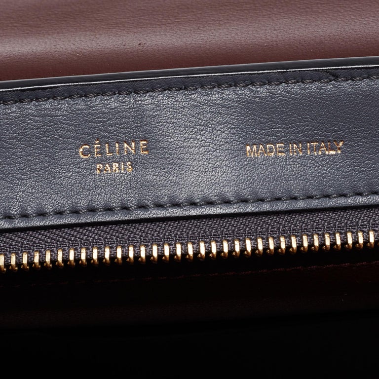 Celine Tri Color Leather and Suede Medium Trapeze Bag at 1stDibs