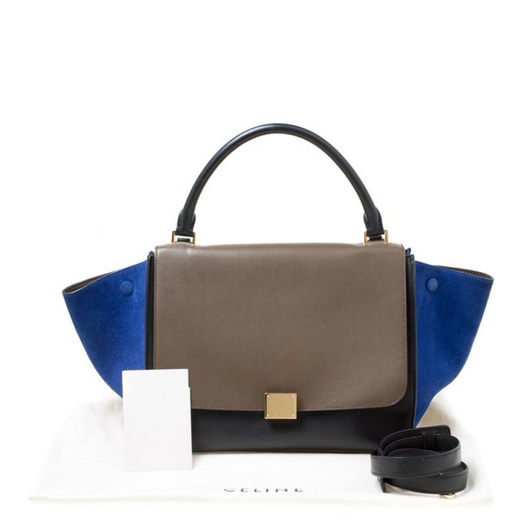Celine Tri Color Leather and Suede Medium Trapeze Bag at 1stDibs ...