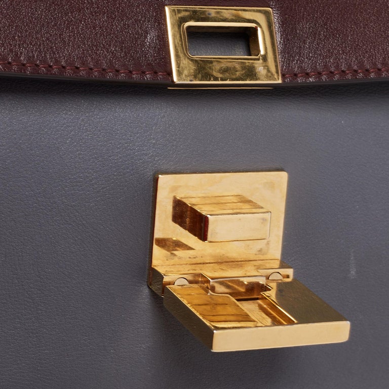 Celine Tri Color Leather and Suede Medium Trapeze Bag at 1stDibs