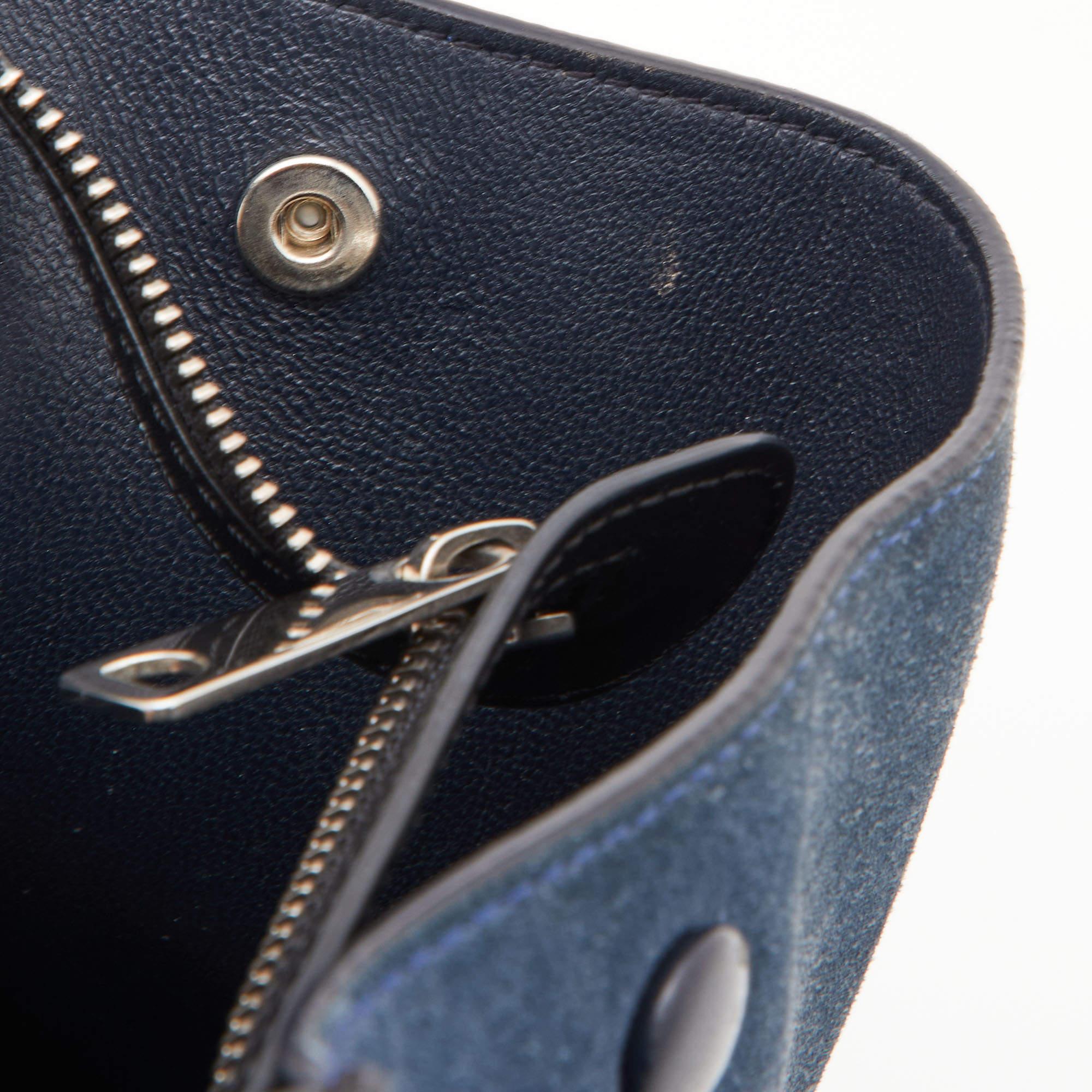 Celine Tri Color Leather and Suede Medium Trapeze Top Handle Bag For ...