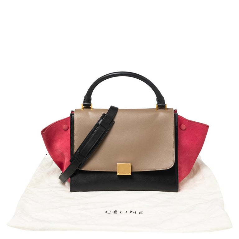 Celine Tri Color Leather and Suede Mini Trapeze Top Handle Bag at 1stDibs