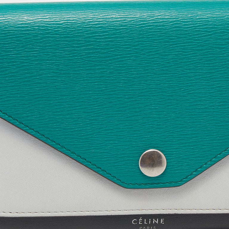 Celine Tri Color Leather Envelope Flap Wallet For Sale at 1stDibs