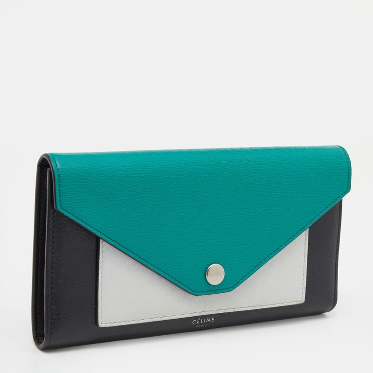 Celine Tri Color Leather Envelope Flap Wallet For Sale at 1stDibs