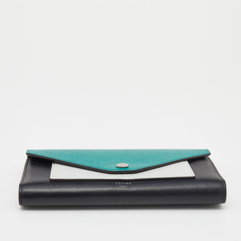 Celine Tri Color Leather Envelope Flap Wallet For Sale at 1stDibs