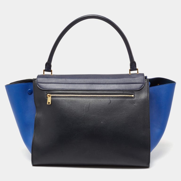 Celine Tri Color Leather Large Trapeze Tote For Sale at 1stDibs