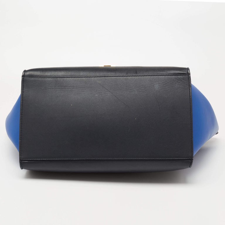 Celine Tri Color Leather Large Trapeze Tote For Sale at 1stDibs
