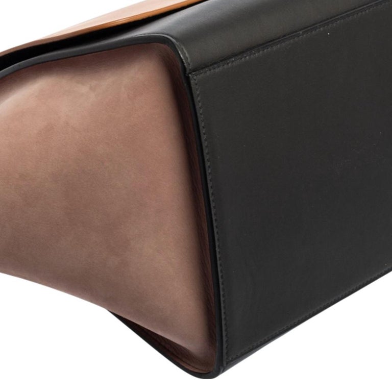 Celine Tri Color Leather Medium Trapeze Bag For Sale at 1stDibs