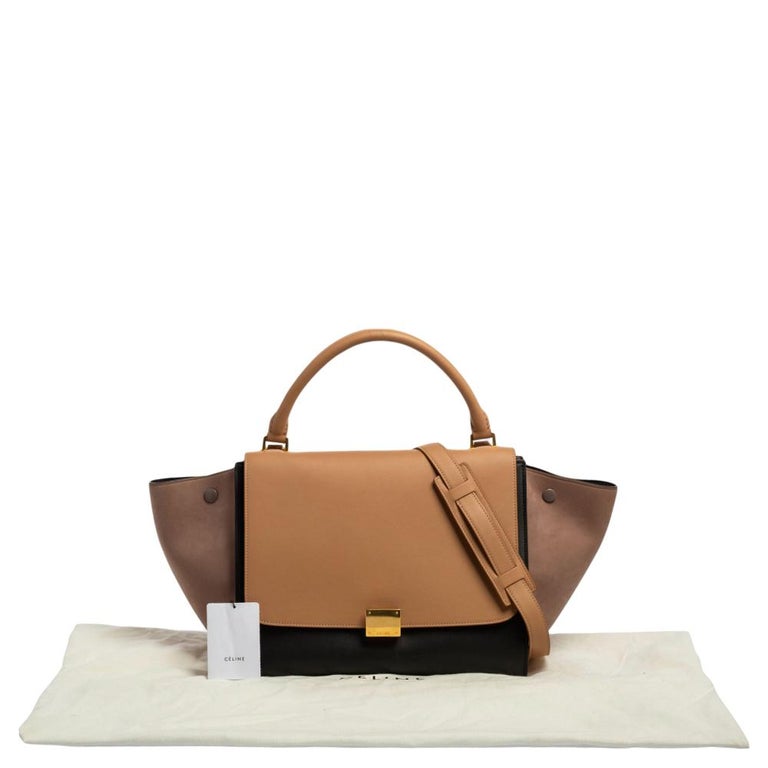 Celine Tri Color Leather Medium Trapeze Bag For Sale at 1stDibs