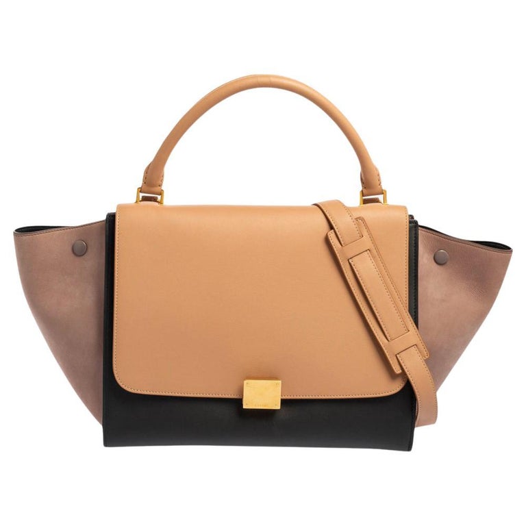 Celine Tri Color Leather Medium Trapeze Bag For Sale at 1stDibs