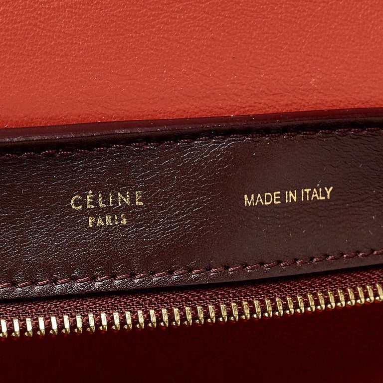 Celine Tri Color Leather Medium Trapeze Top Handle Bag For Sale at 1stDibs