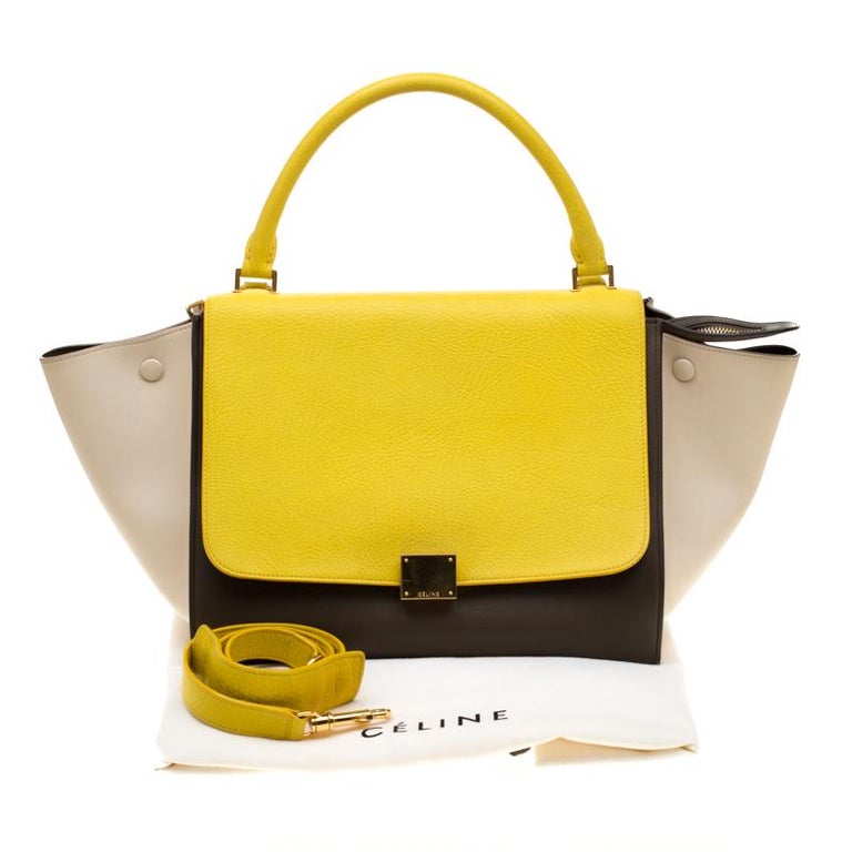 Celine Tri Color Leather Medium Trapeze Tote For Sale at 1stDibs | tri ...