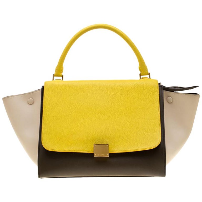 Celine Tri Color Leather Medium Trapeze Tote For Sale at 1stDibs | tri ...