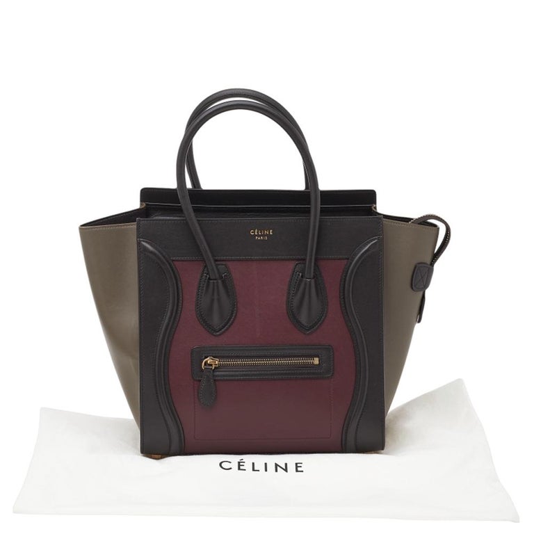 Celine Tri Color Leather Micro Luggage Tote at 1stDibs