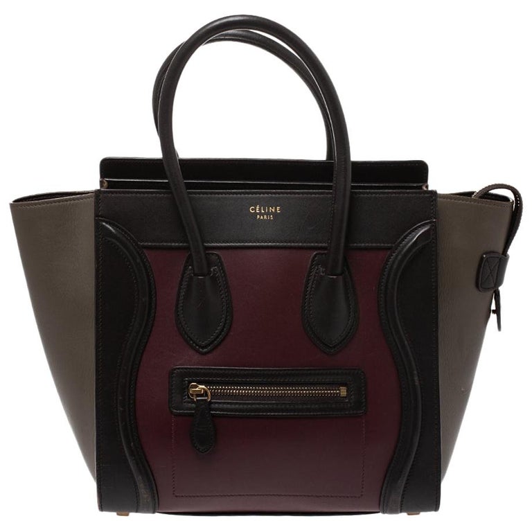 Celine Tri Color Leather Micro Luggage Tote at 1stDibs