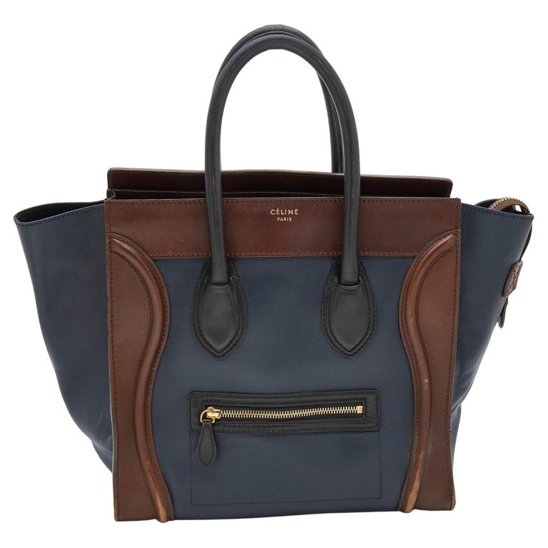 Celine Tri-Color Leather Mini Luggage Tote For Sale at 1stDibs