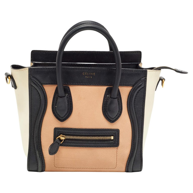 Celine Tri Colour Leather Nano Luggage Tote For Sale at 1stDibs