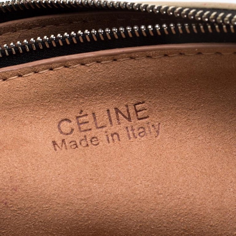 Celine Tri Color Soft Leather Trio Zip Chain Clutch at 1stDibs