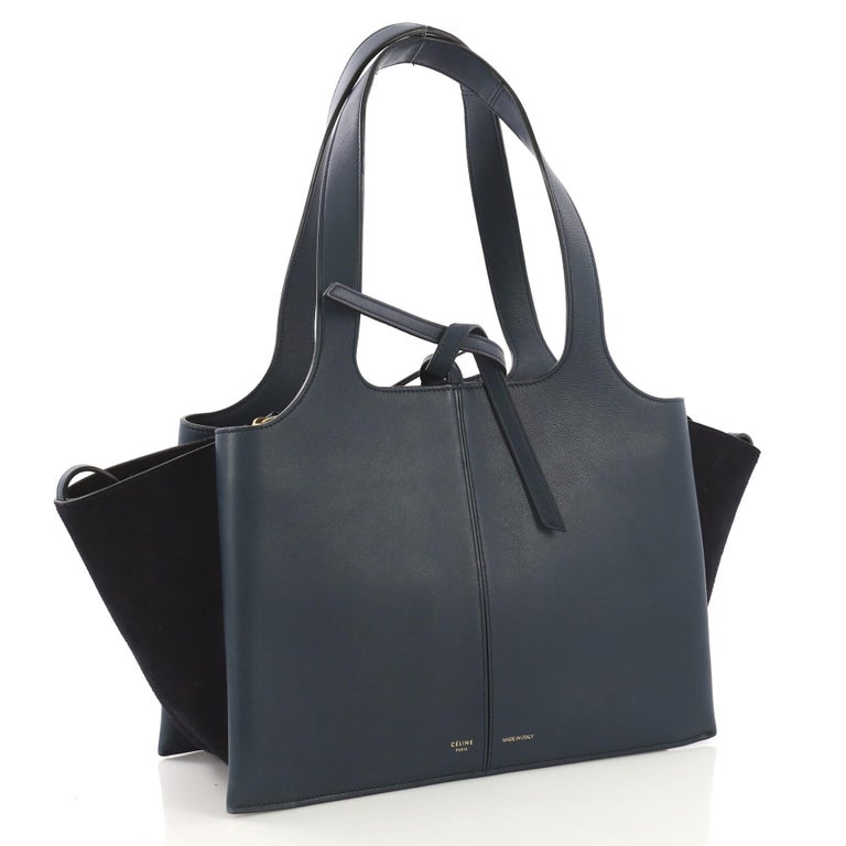 Celine Tri-Fold Shoulder Bag Grained Calfskin Small at 1stDibs