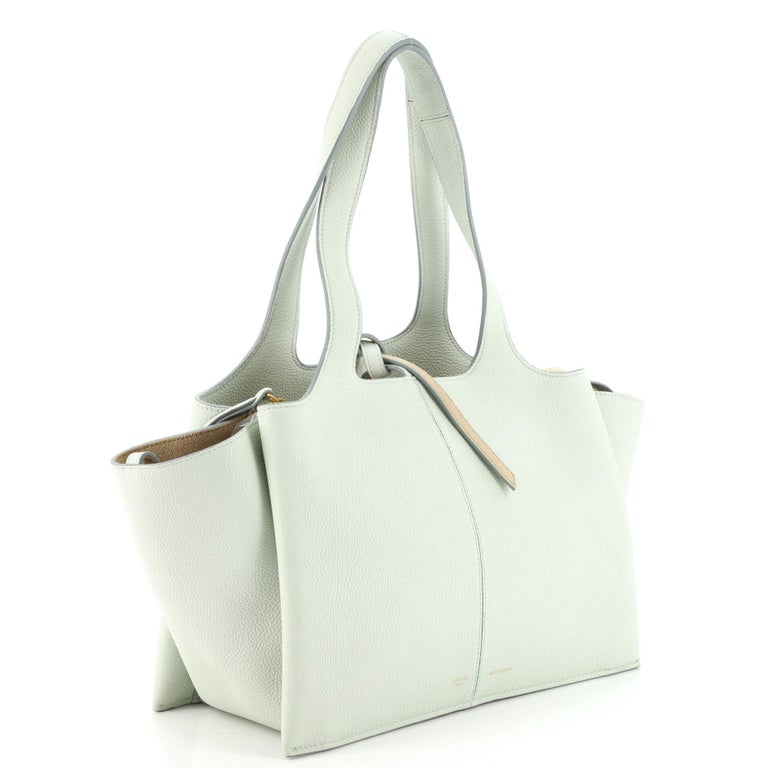 Celine Tri-Fold Shoulder Bag Grained Calfskin Small For Sale at 1stDibs
