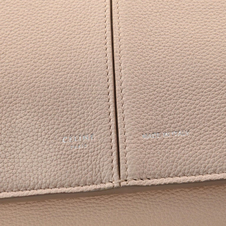 Celine Tri-Fold Shoulder Bag Grained Calfskin Small For Sale at 1stDibs